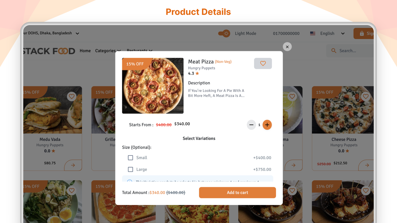 StackFood - React User Website by sixamtech | CodeCanyon